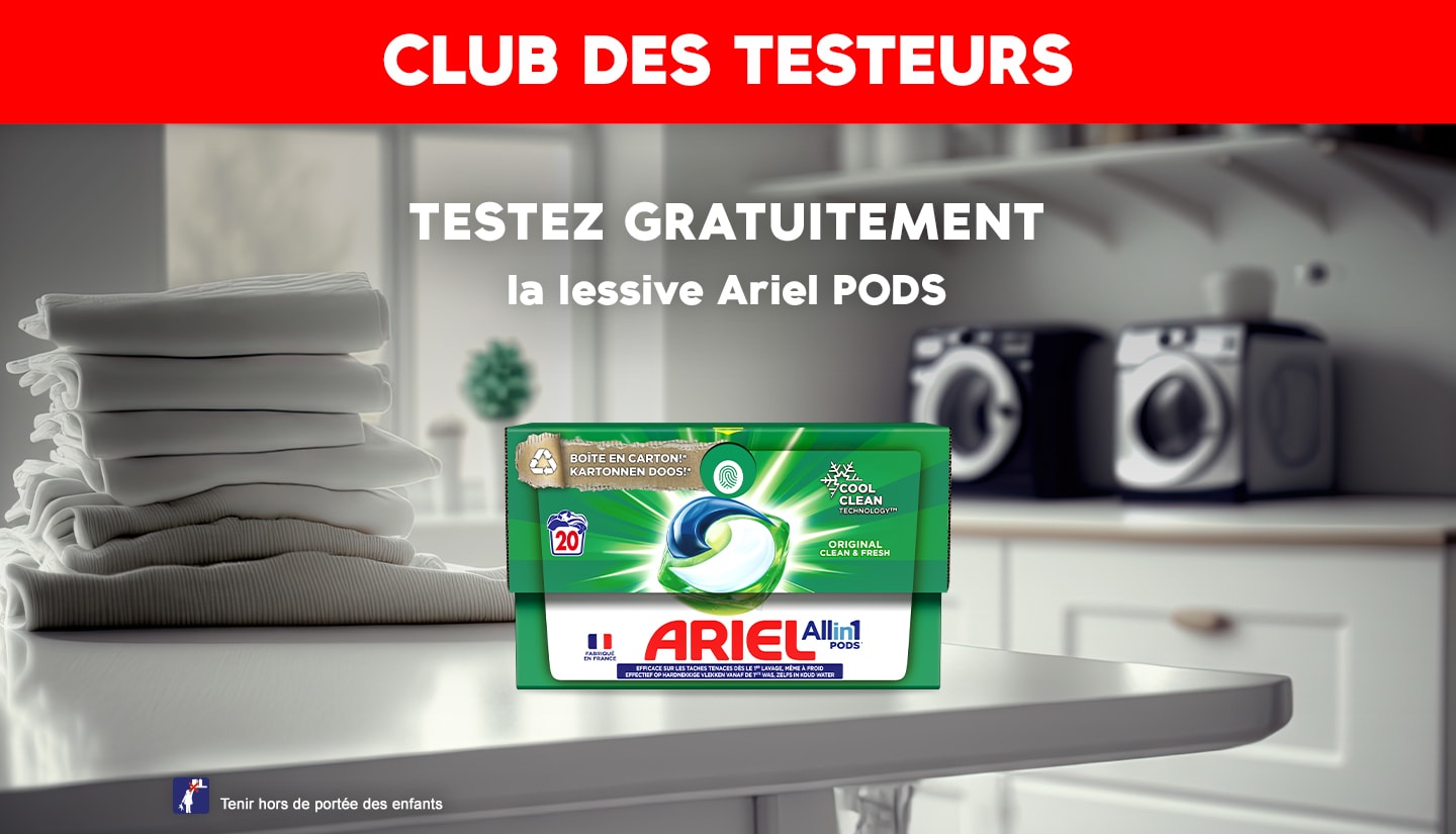 Gagnez des produits de lessive Ariel Pods - Envie de Plus
