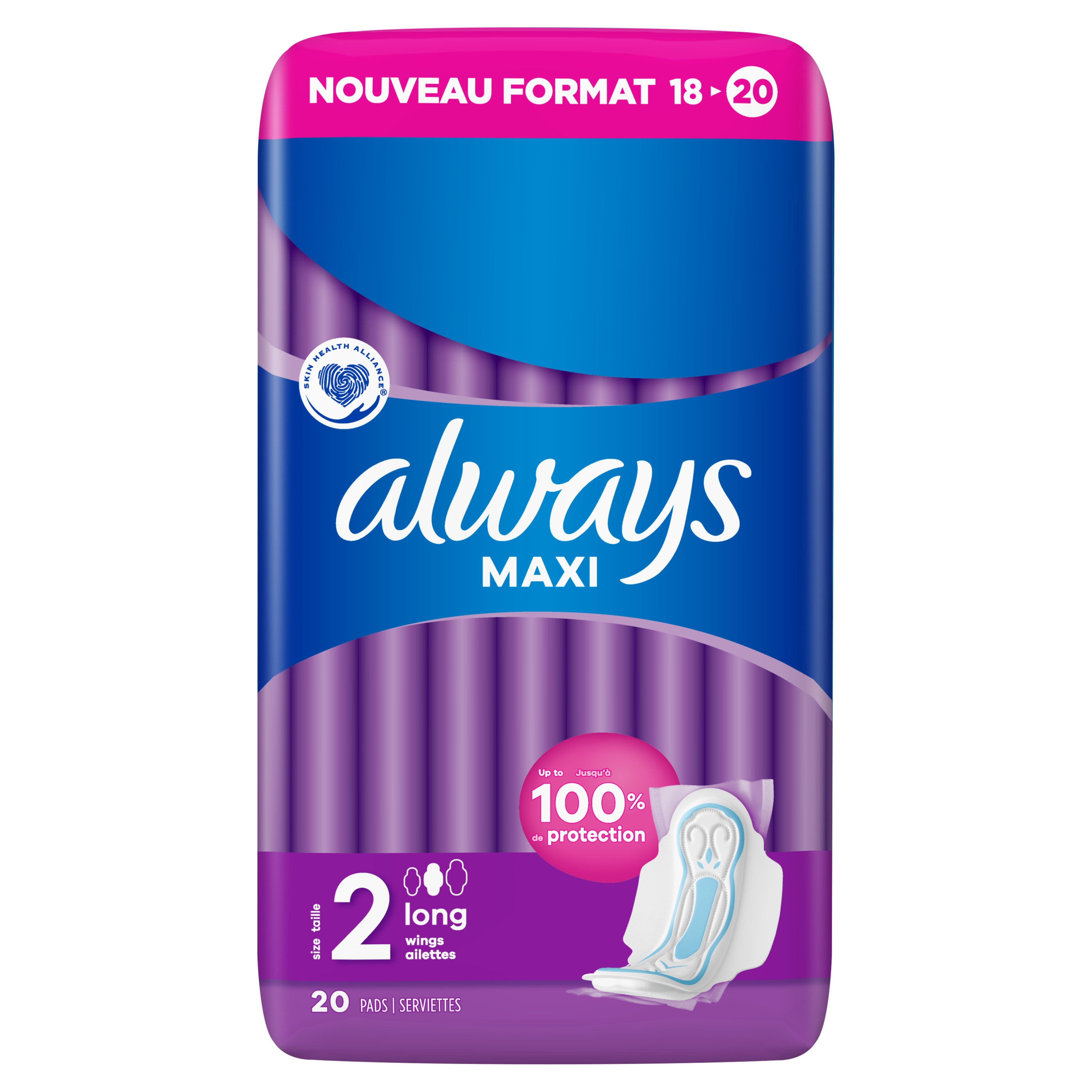 Always Maxi serviettes hygiéniques avec ailettes